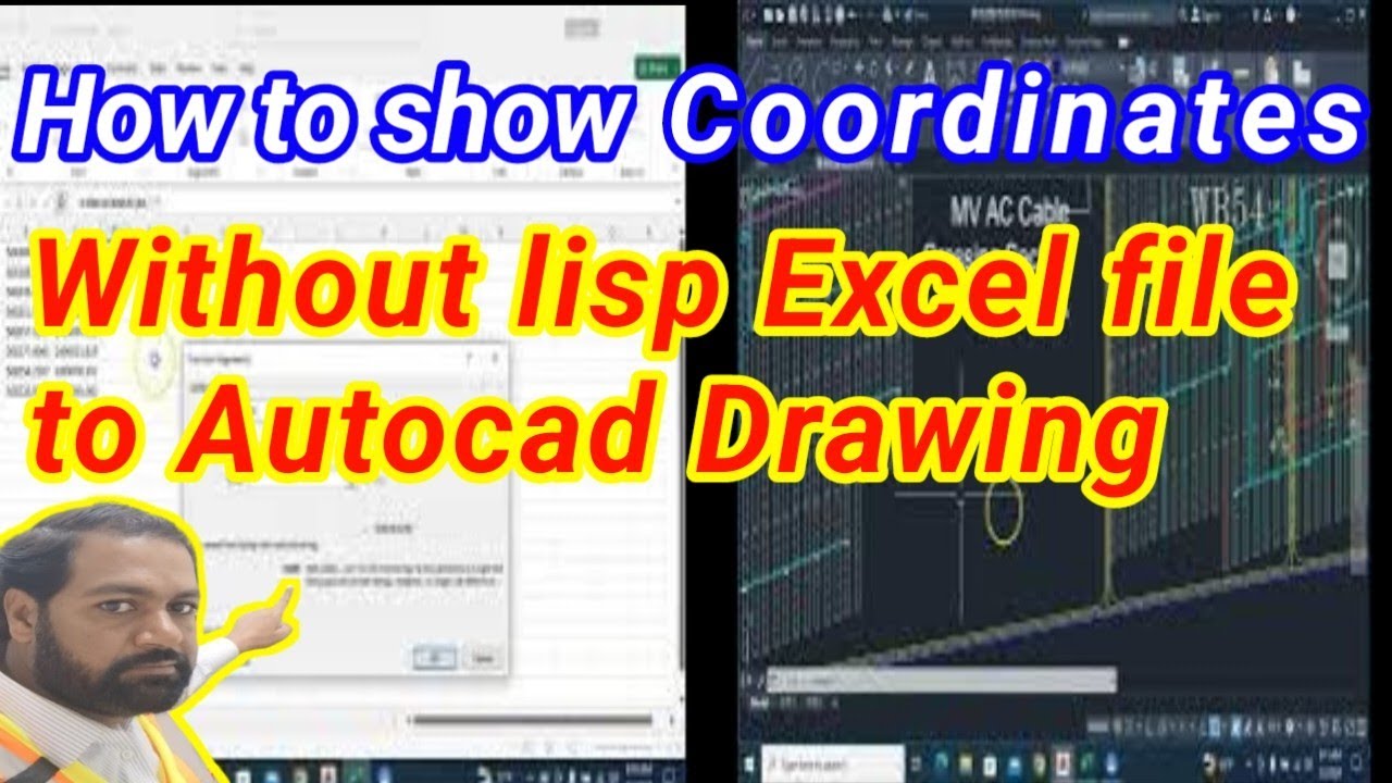 how to show coordinates excel file to autocad drawing in without lisp ...