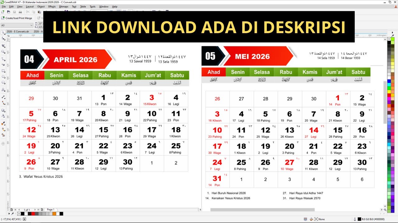 Kalender 2026 Lengkap Dengan Tanggal Merah - YouTube