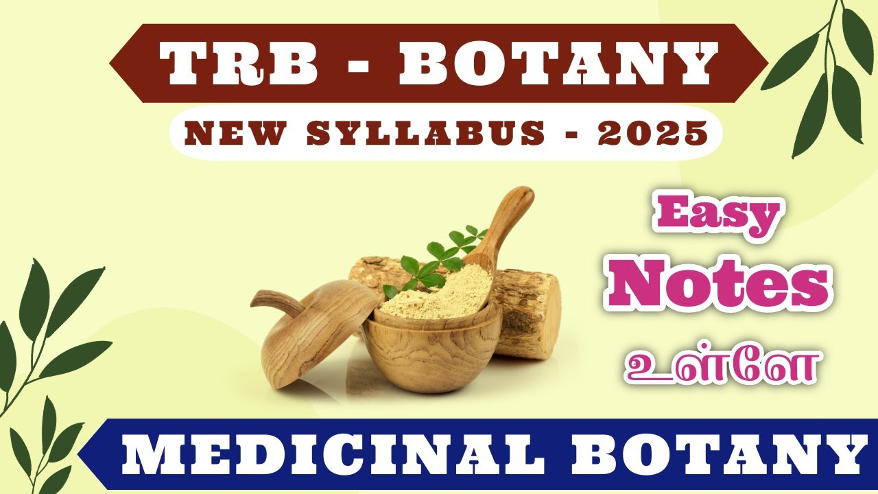 MEDICINAL BOTANY | IMPORTANT MEDICINAL PLANTS | TRB BOTANY - YouTube