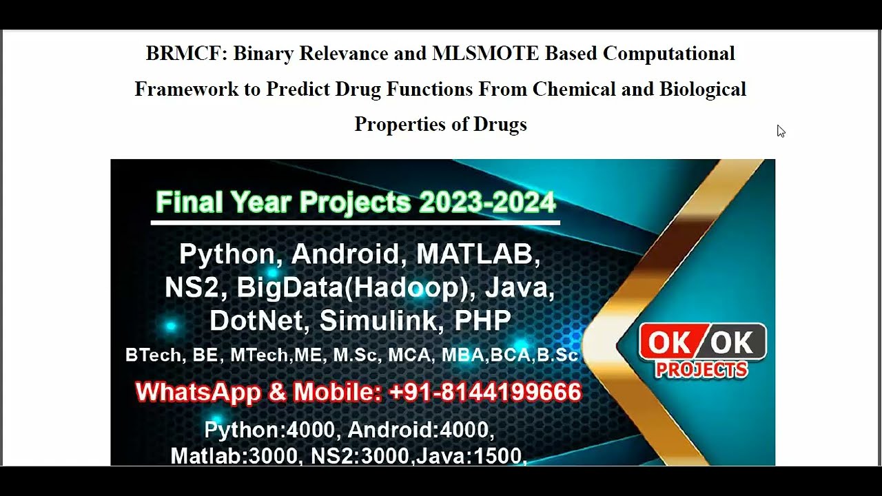 BRMCF Binary Relevance and MLSMOTE Based Computational Framework to ...