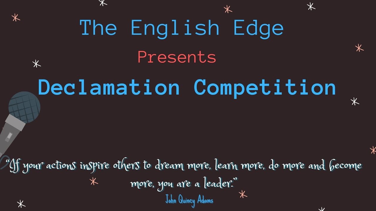 Declamation Competition | The English Edge - YouTube
