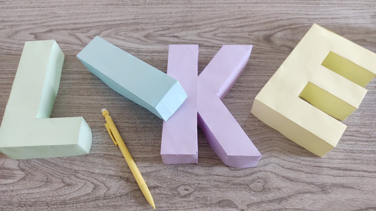 EASY 3D PAPER LETTERS MAKING | Paper Art | Arts & Crafts | DIY Tutorial ...