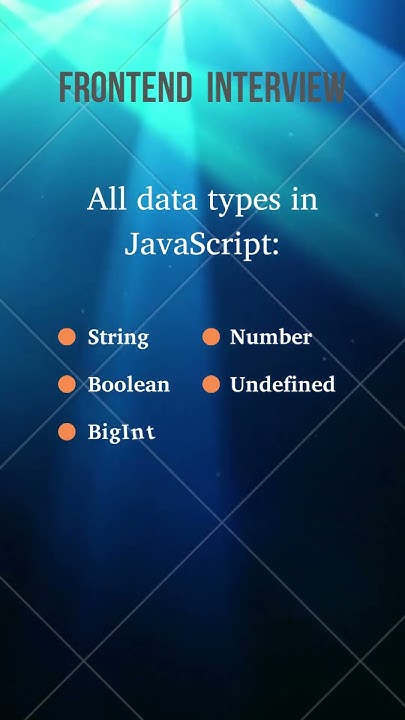 All data types in JavaScript!!! How many does you know?) #shorts # ...