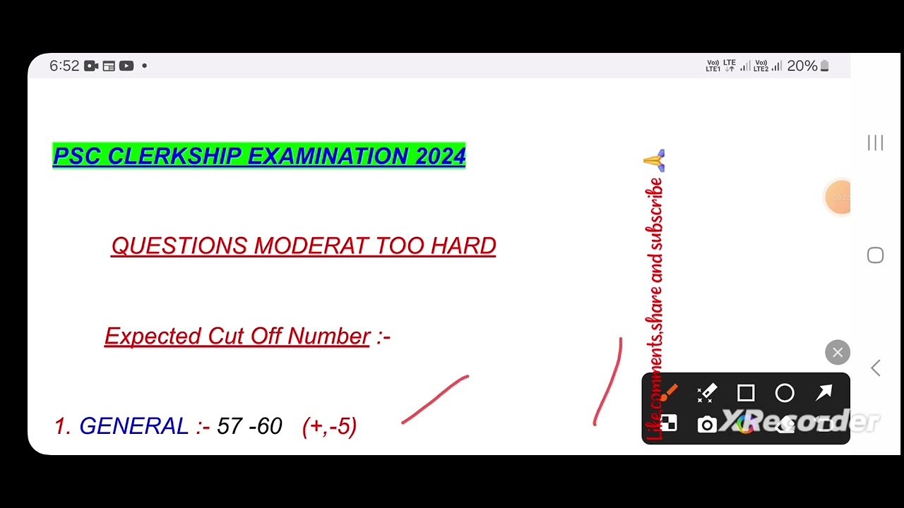 PAC CLERKSHIP EXAMINATION EXPECTED CUT OFF NUMBER - YouTube