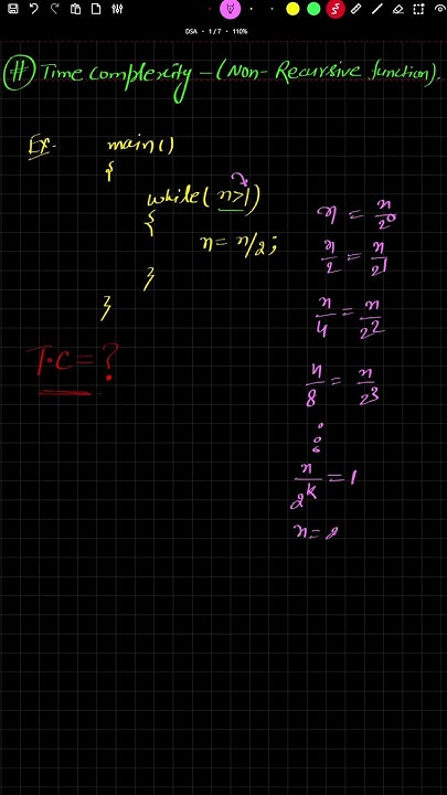Time Complexity of non-recursive program || O(logn) ||DSA - YouTube