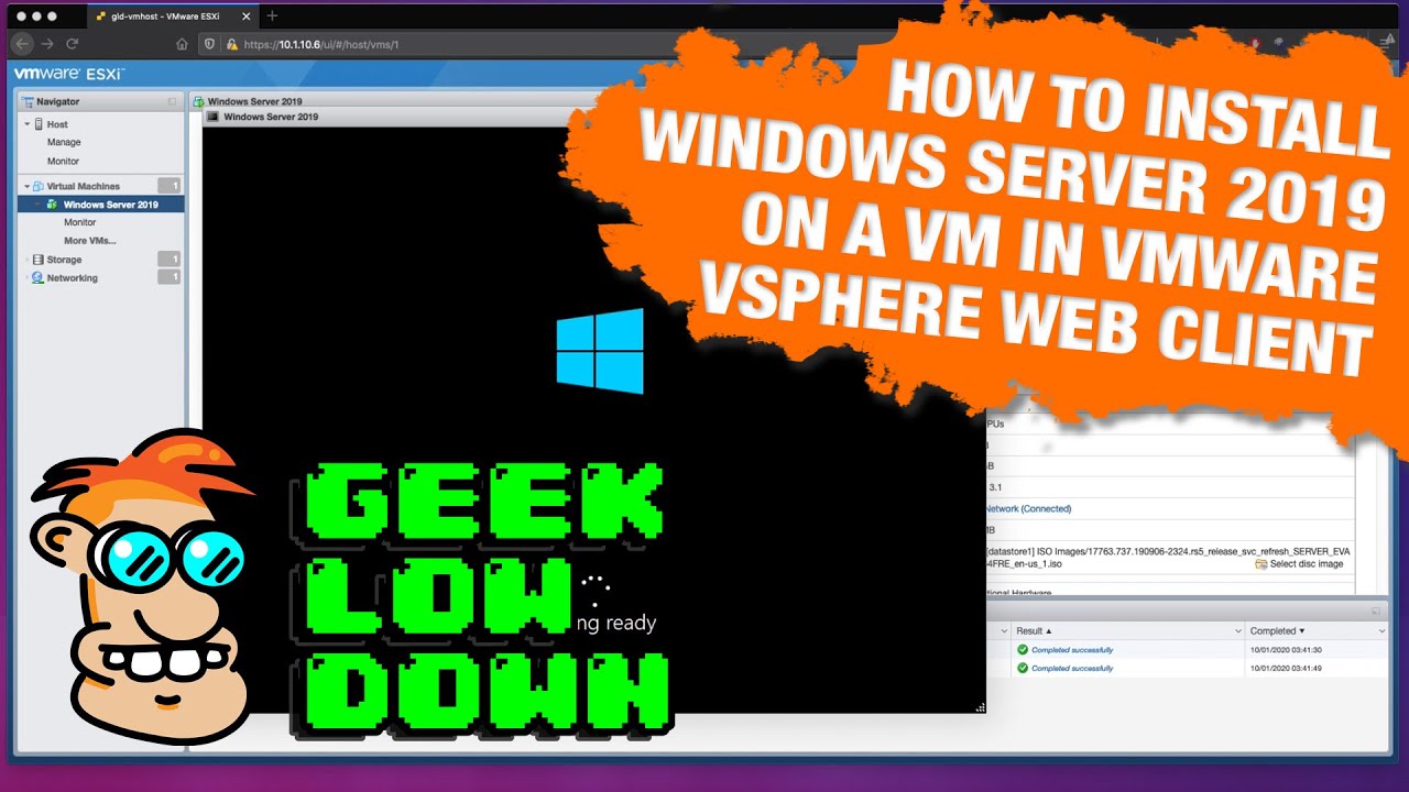 How to Install Windows Server 2019 on a VM in vSphere Web Client - YouTube
