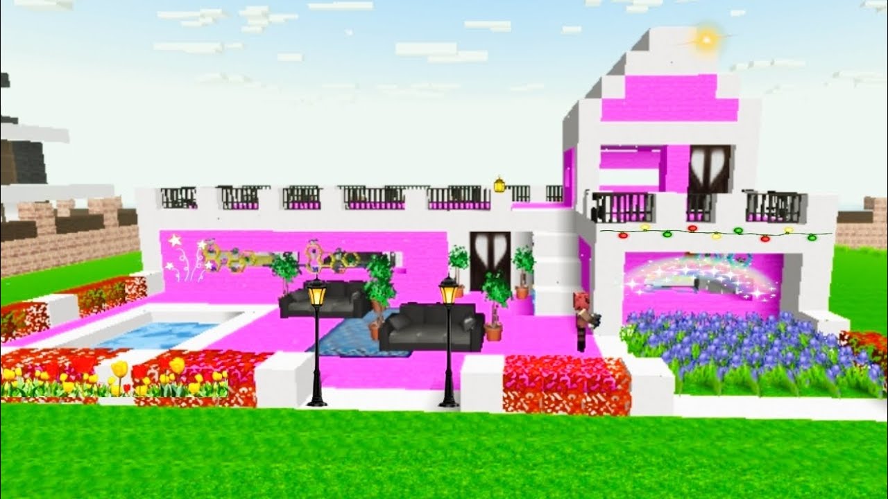 I made a modern cute house in party craft game - YouTube