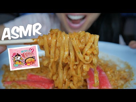 ASMR Carbonara FIRE NOODLES (EATING SOUNDS) No Talking | SAS-ASMR