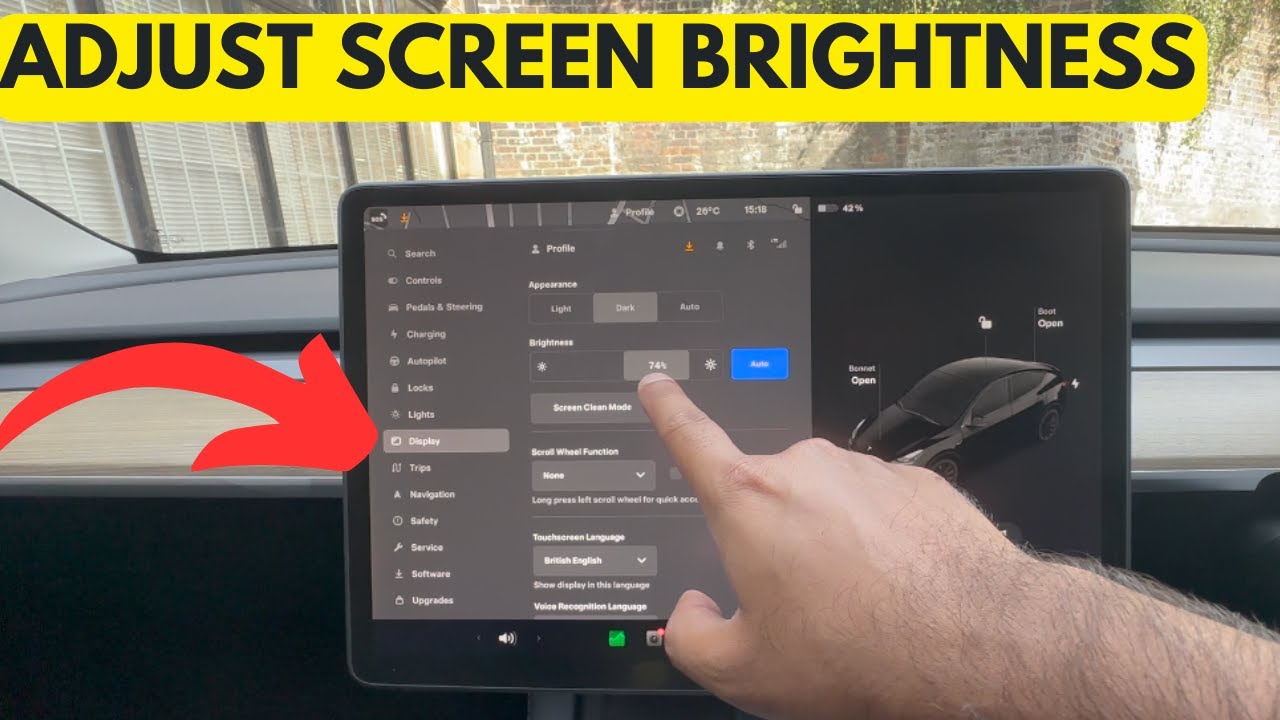 TESLA: HOW TO ADJUST SCREEN BRIGHTNESS - YouTube
