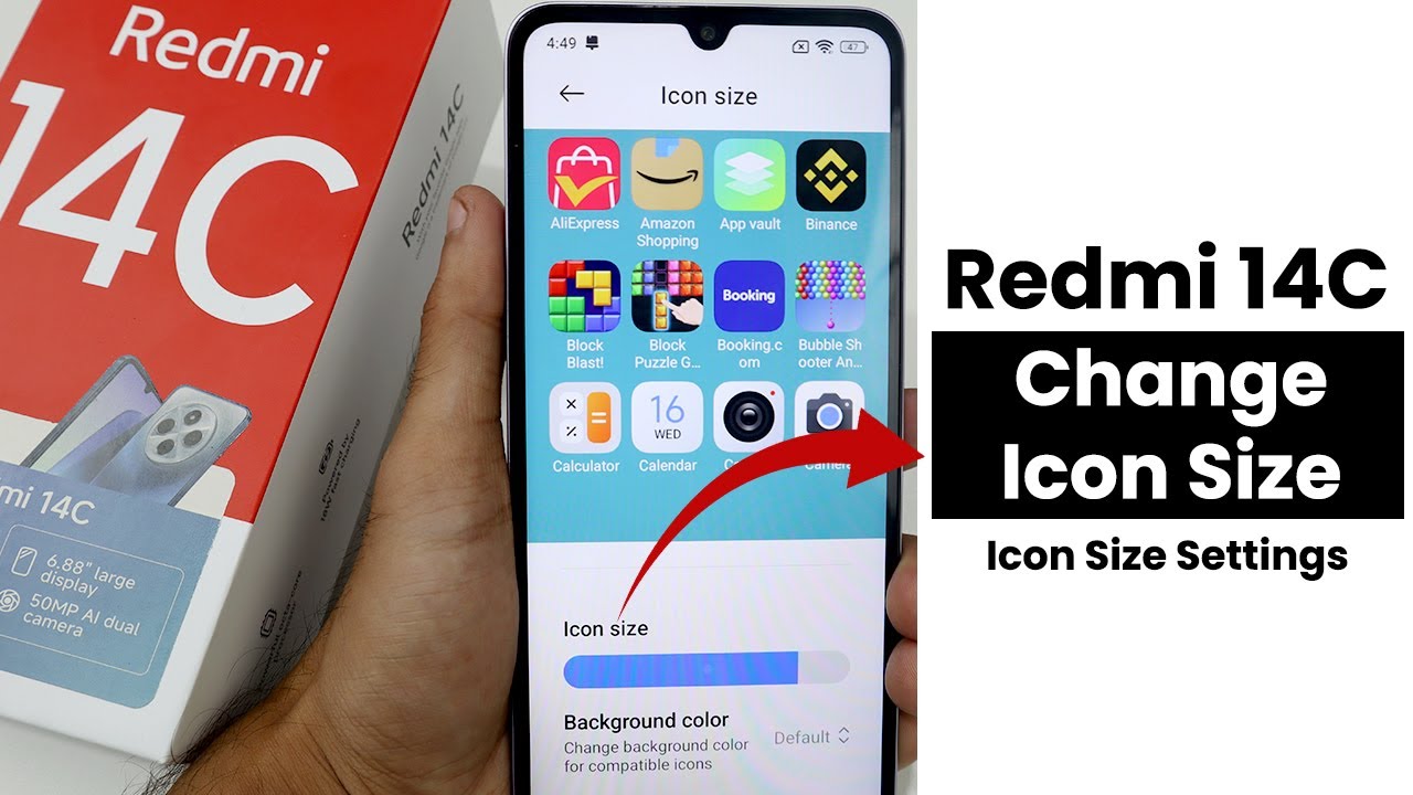Change Icon Size In Redmi 14C | Icon Size Settings - YouTube