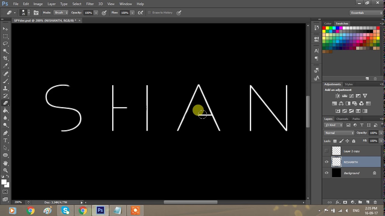 How to write your name in SPYder style in Photoshop - YouTube