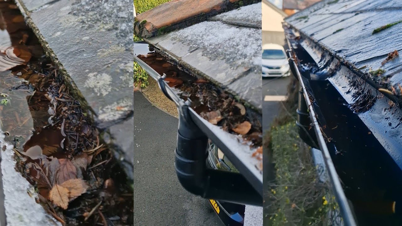 Leaves Completley BLOCKED The Downpipes And Caused These Gutters To ...