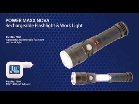 PowerMaxx™ Nova Rechargeable Flashlight / Work Light - YouTube