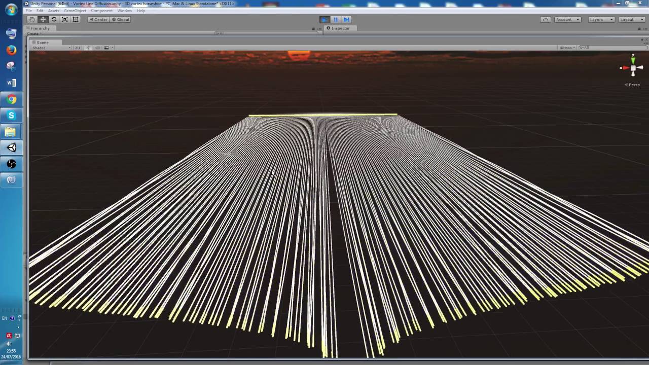 Wing tip vortices represented by vortex filament particles - YouTube