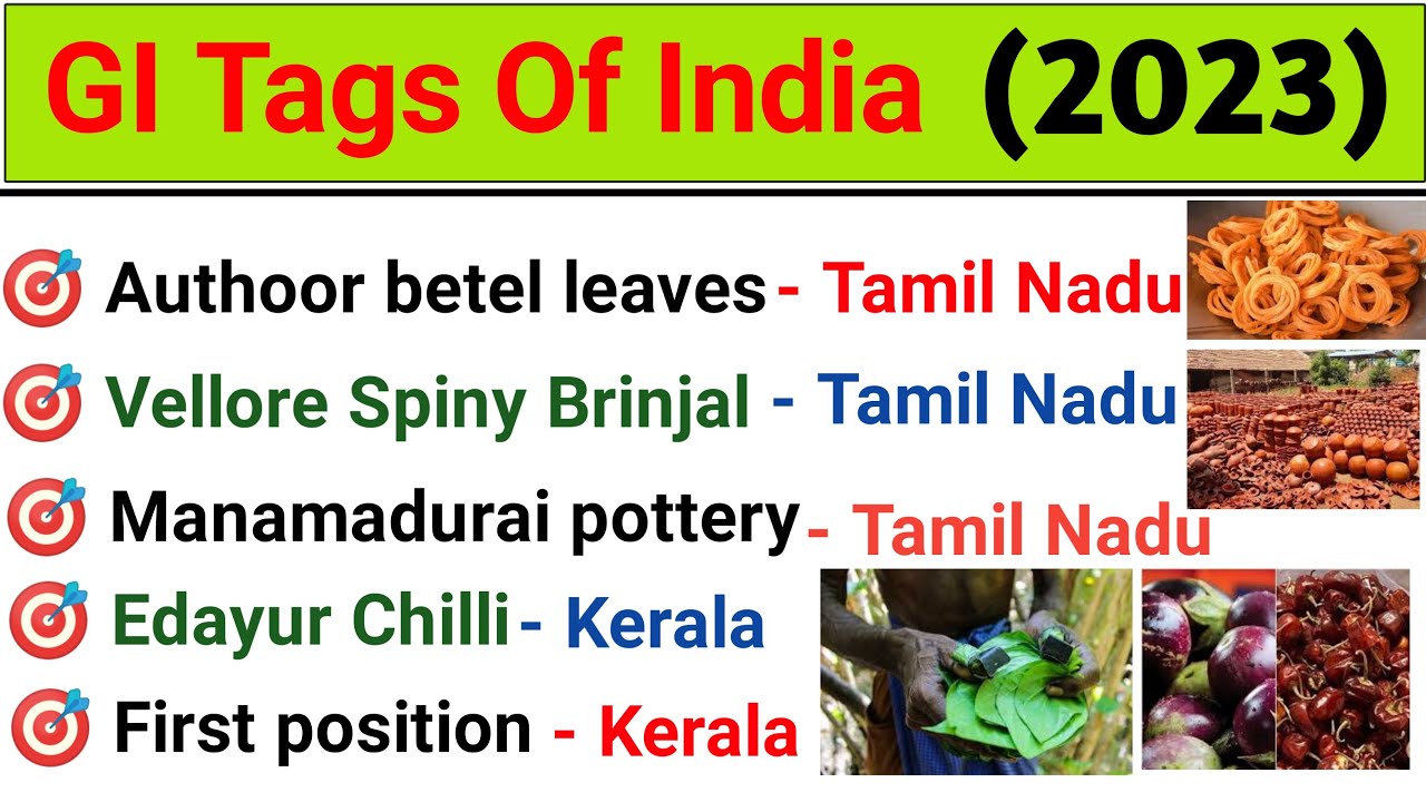 GI Tags 2023 | GI Tags Current Affairs 2023 | GI Tags 2023 New list ...