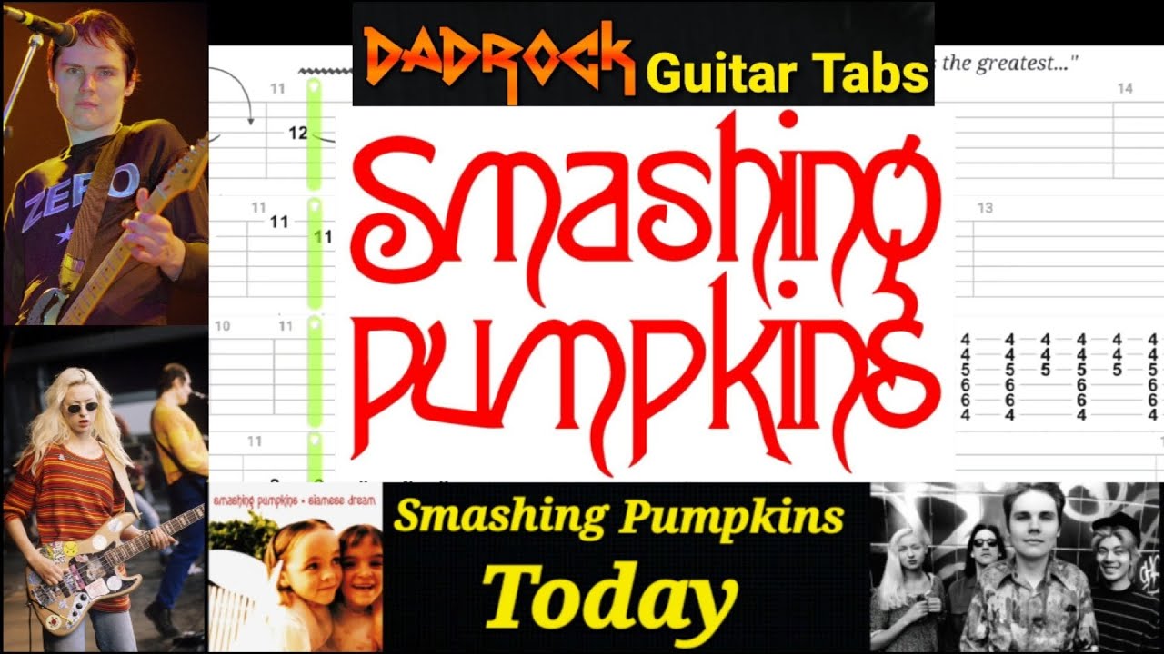 Today - Smashing Pumpkins - Guitar + Bass TABS Lesson - YouTube