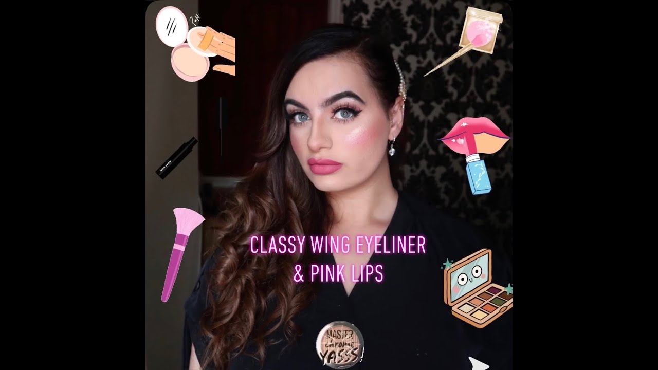 CLASSIC WING EYELINER &PINK LIPS MAKEUP TUTORIAL - YouTube