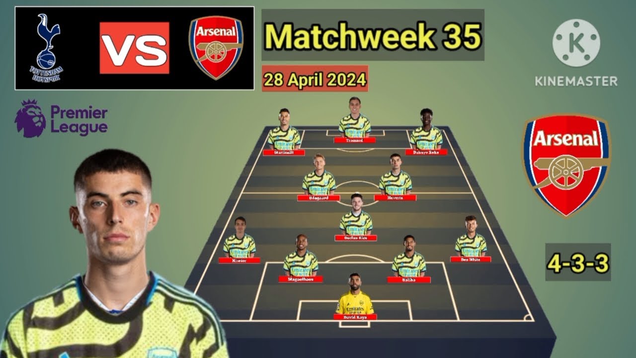 Tottenham Hotspur vs Arsenal ~ Potential Line Up Arsenal Matchweek 35 ...