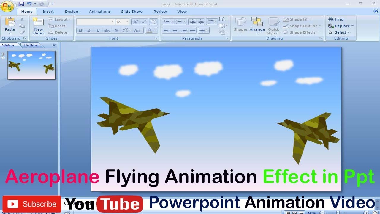Flying Aeroplane Animation in Powerpoint|How to make a Aeroplane ...