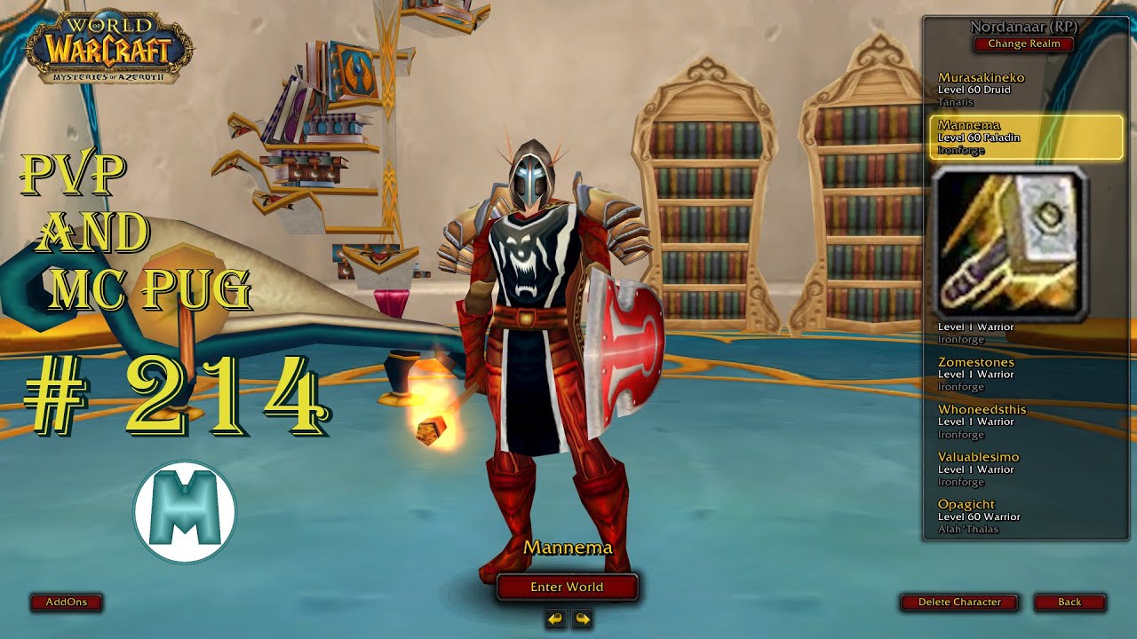 Turtle WoW [214] Paladin DPS PVP ... Tank MC PUG - YouTube