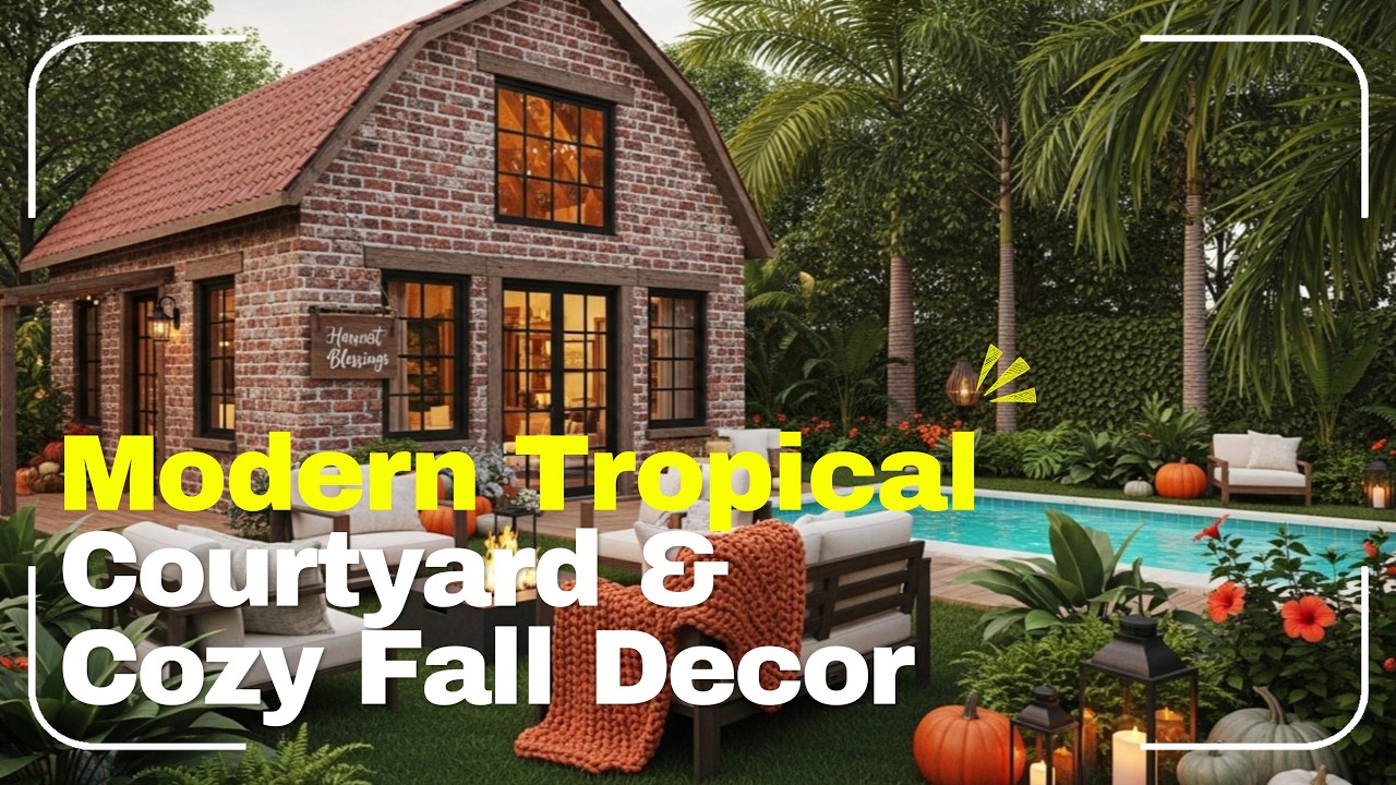 Small Brick Barnhouse with a Modern Tropical Courtyard & Cozy Fall ...
