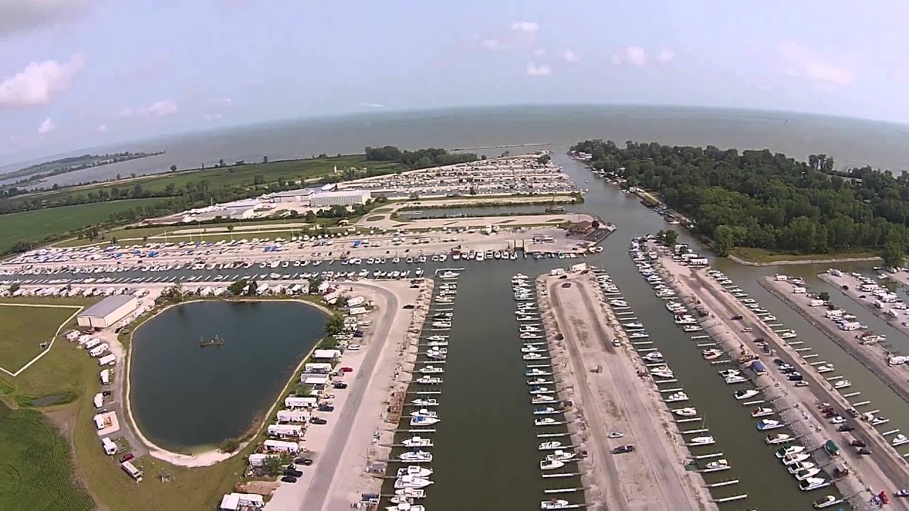 Meinke Marina on Lake Erie Aerial Views - Curtice, Ohio - YouTube