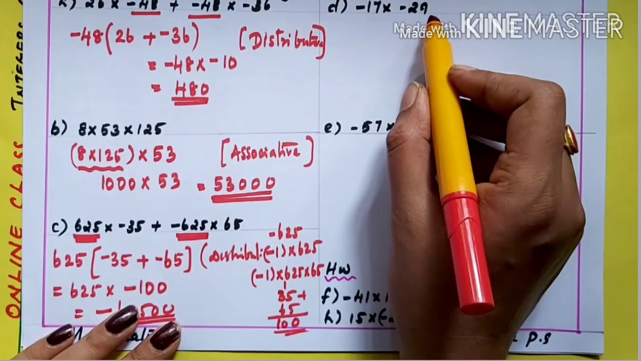 CHAPTER 1 INTEGERS PART 3 CLASS V11 - YouTube