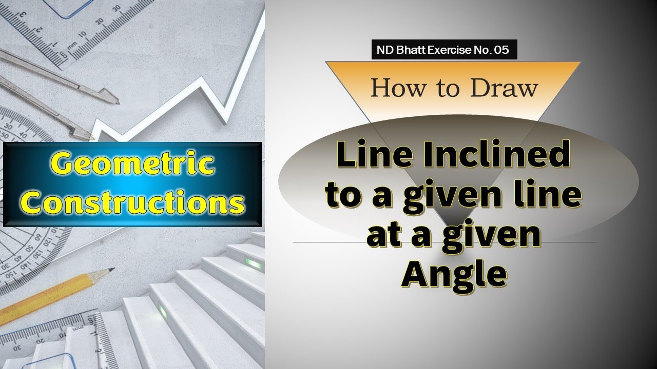 How to draw INCLINED LINE to a given line at an given angle - YouTube