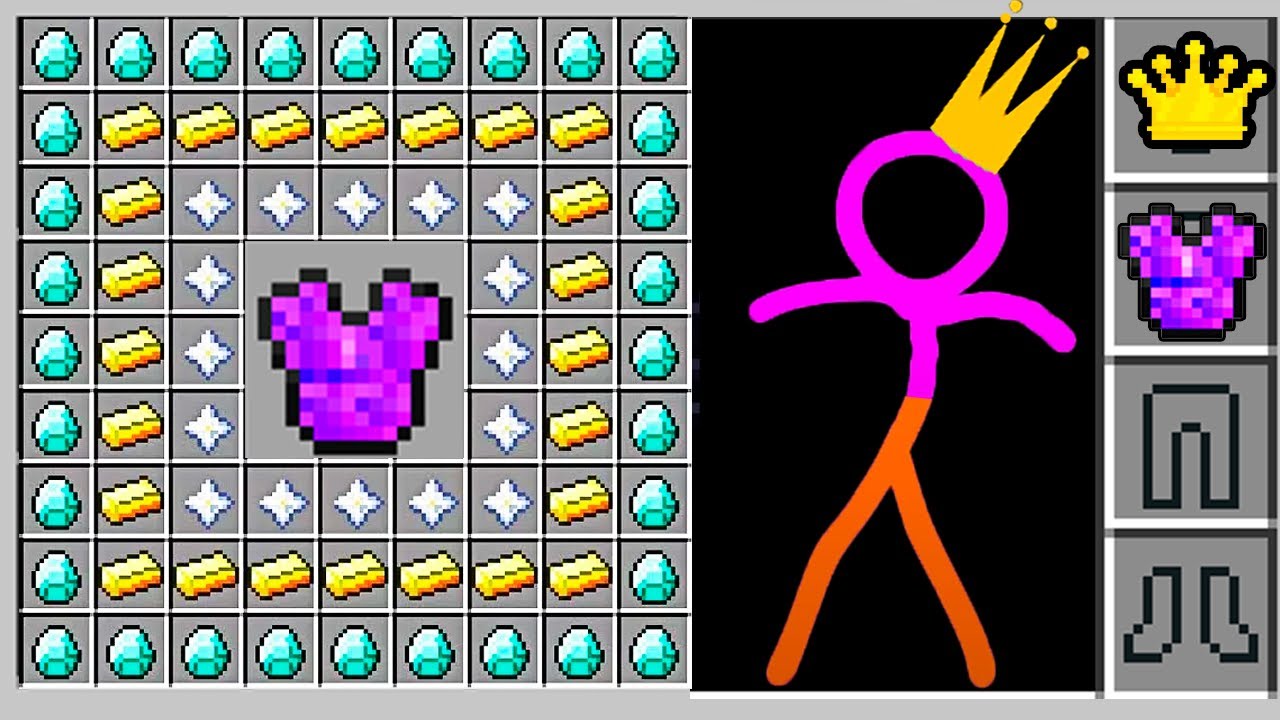Animation vs Minecraft ~ DIAMONDS and GOLD CRAFTING Stickman VS ...