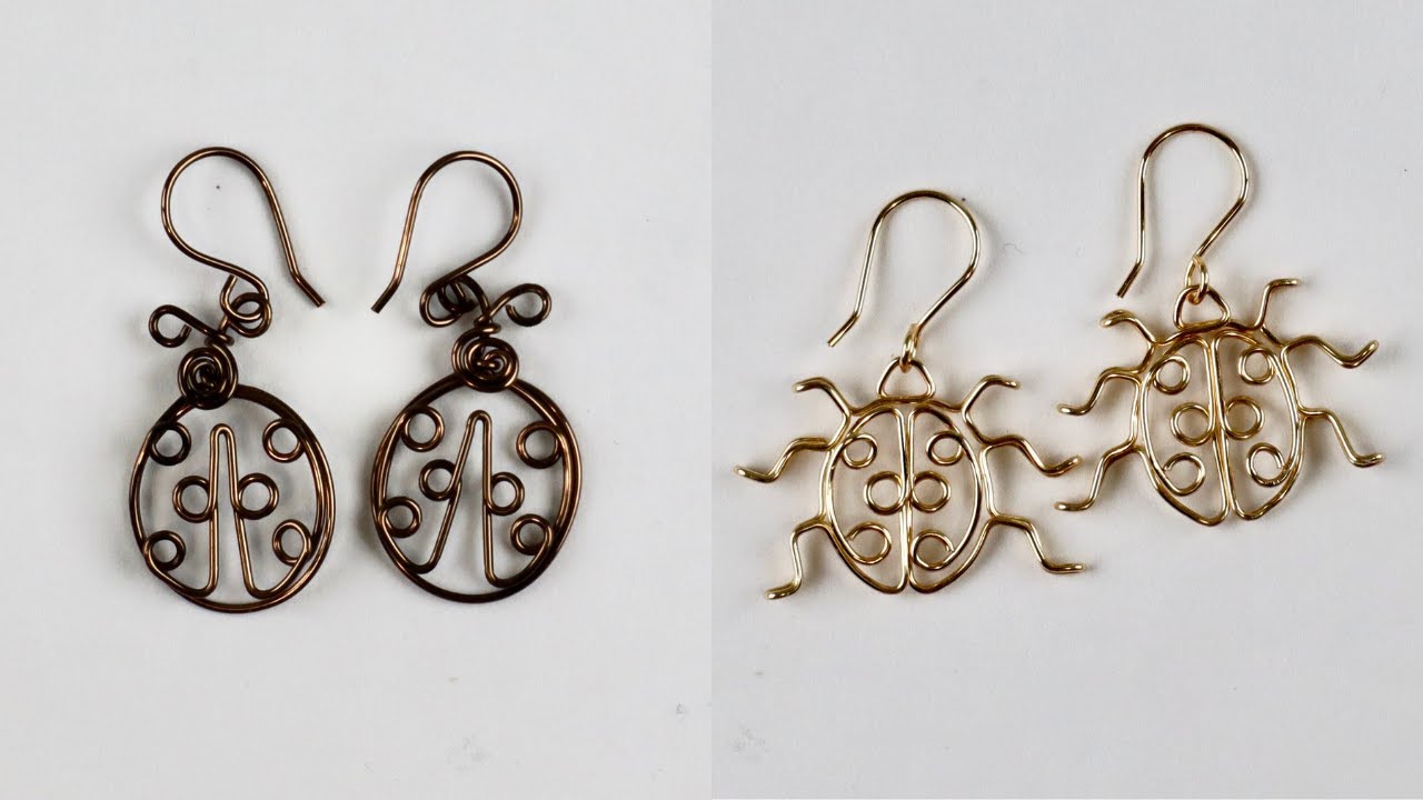 Wire Ladybug Earrings Tutorial - YouTube