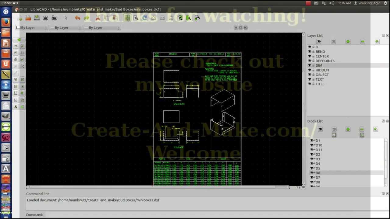 Using Manufactures drawings in LibreCAD - YouTube