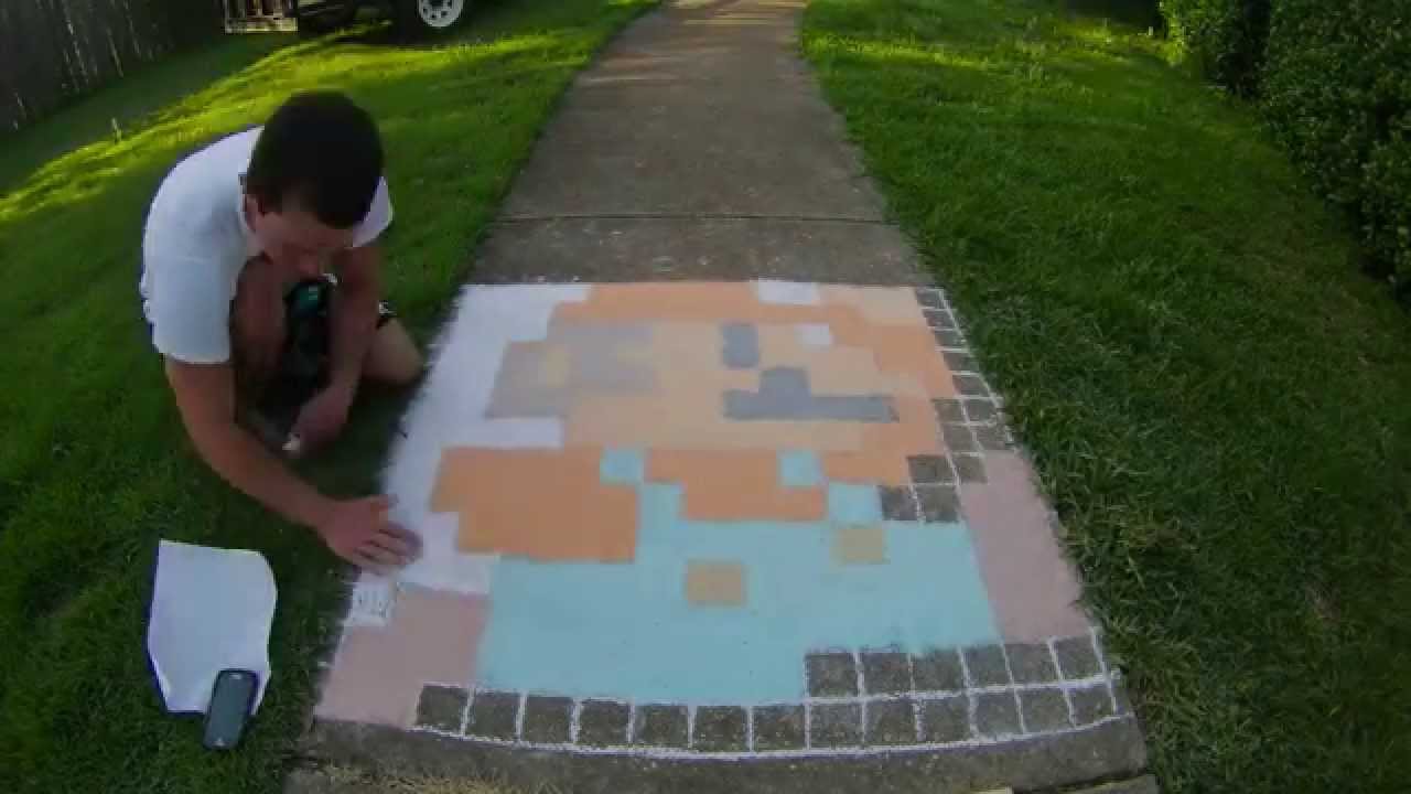Mario Chalk Art Timelapse - YouTube
