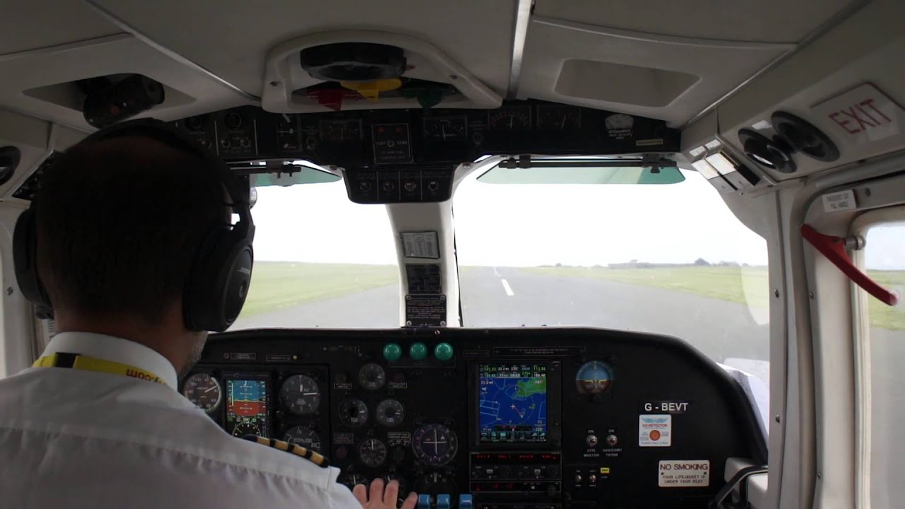 Aurigny Air Service Trislander Takeoff from Alderney Airport, Channel ...