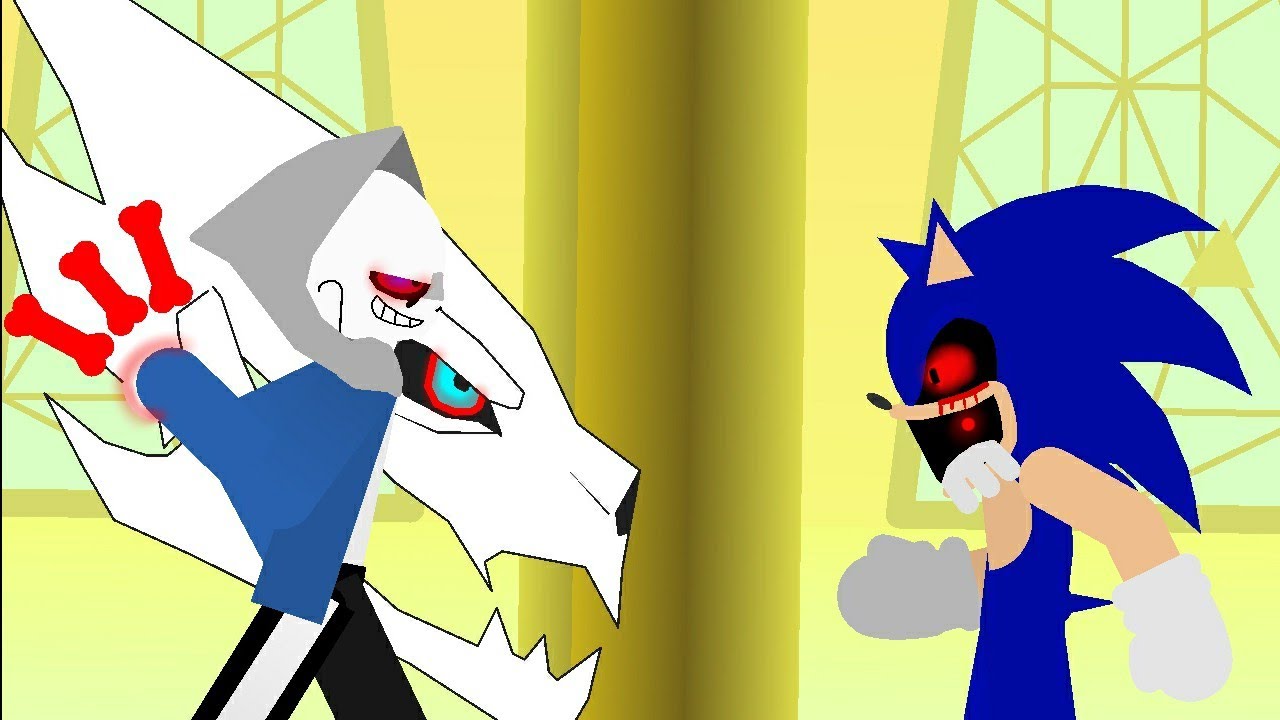 sonic.exe vs dust sans (stick node) - YouTube