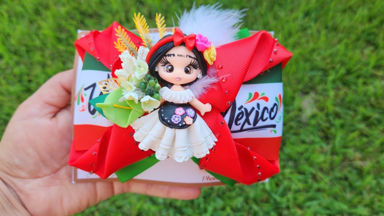 como hacer un mexicano/Moño tricolor/Lazos para el cabello/Moños con ...
