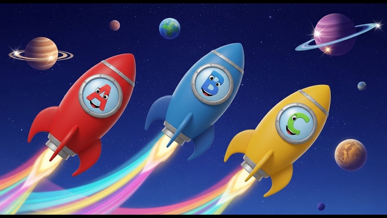 ABC Rockets Zooming to Space 🚀🔤 | Alphabet Song for Kids | Learn ABC in ...