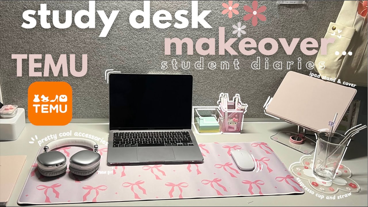 uni diaries: study desk makeover📑🎧— TEMU finds for my study area 💗 ...