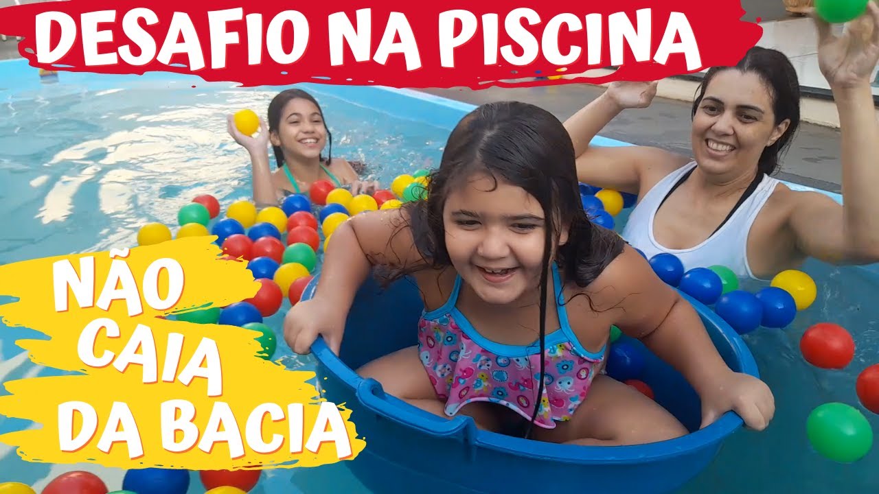 desafio da piscina *tente não cair da BACIA* Pool-Challenge - YouTube