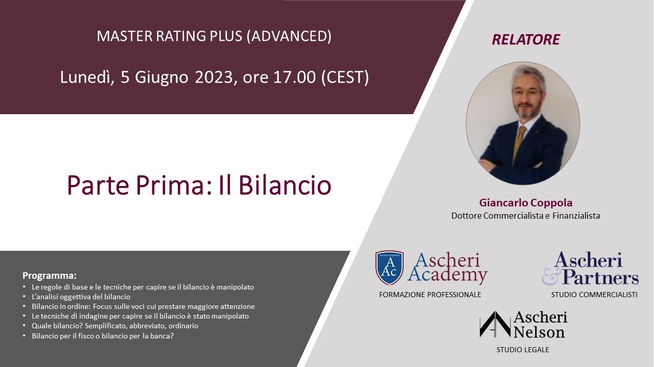 Corso Gratuito: Master Rating Plus (Advanced) - Parte Prima: "Il Bilancio" - YouTube
