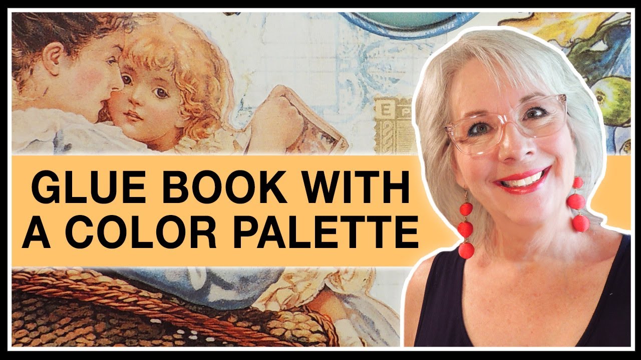 GLUE BOOK WITH A COLOR PALETTE | Using Only a FEW COLORS - YouTube