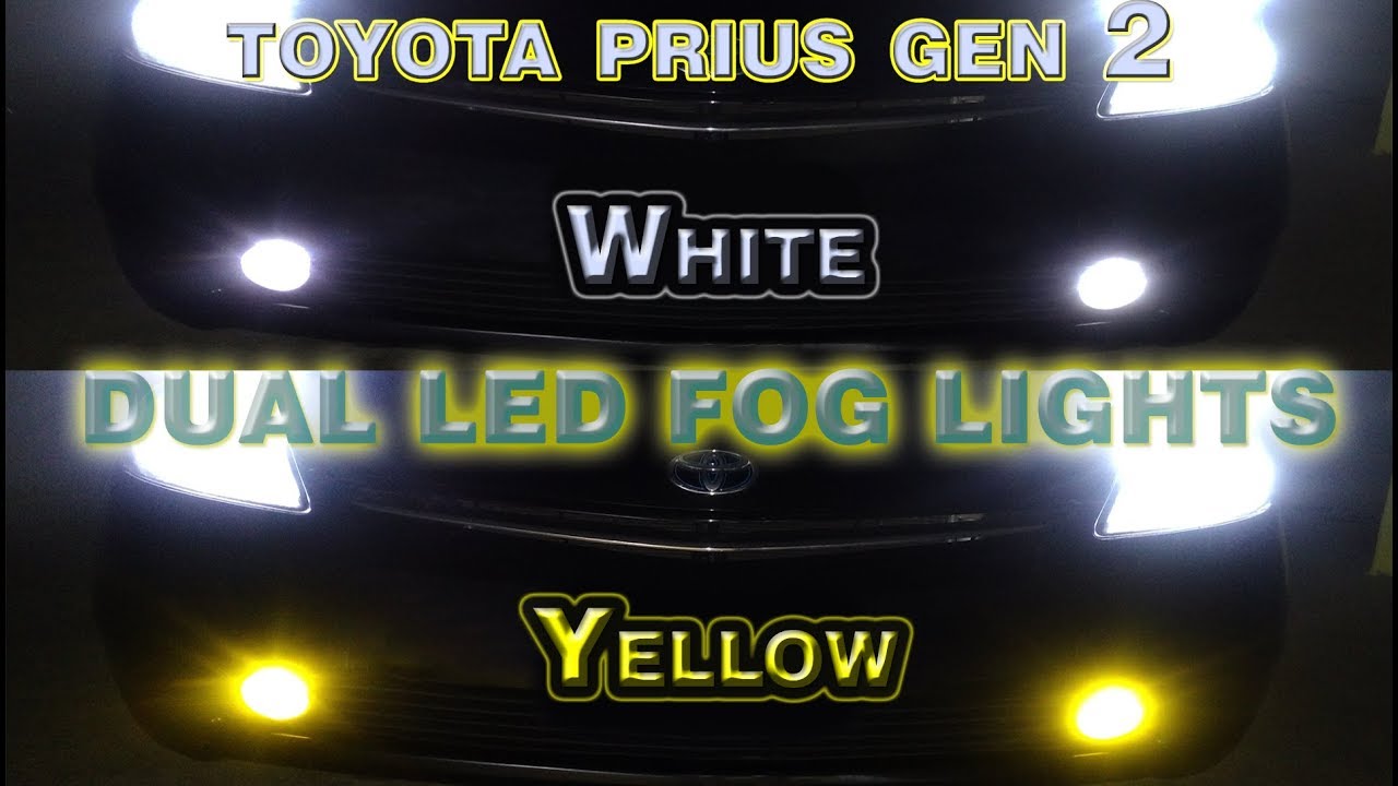 Dual color white and yellow LED fog lights on Toyota Prius Gen 2 2004 ...