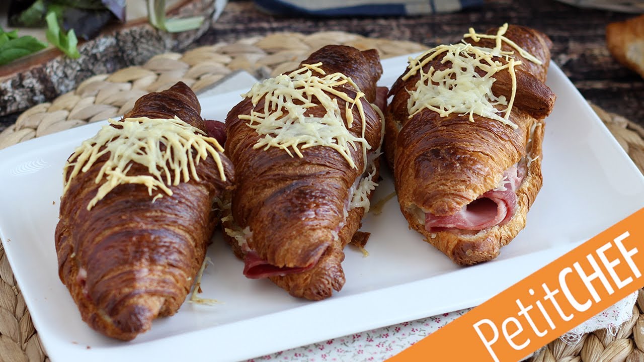 Receta CROISSANT de jamon y QUESO | Petitchef - YouTube