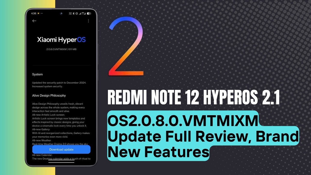 Redmi Note 12 HyperOS 2.1 Global Update Full Review | OS2.0.8.0 😍 - YouTube
