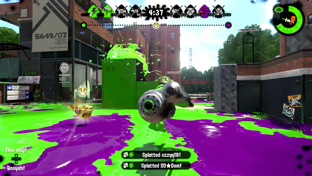 Tanking Out a Win!!! - Splatoon 2 Dynamo Roller Gameplay (Rainmaker Match) - YouTube