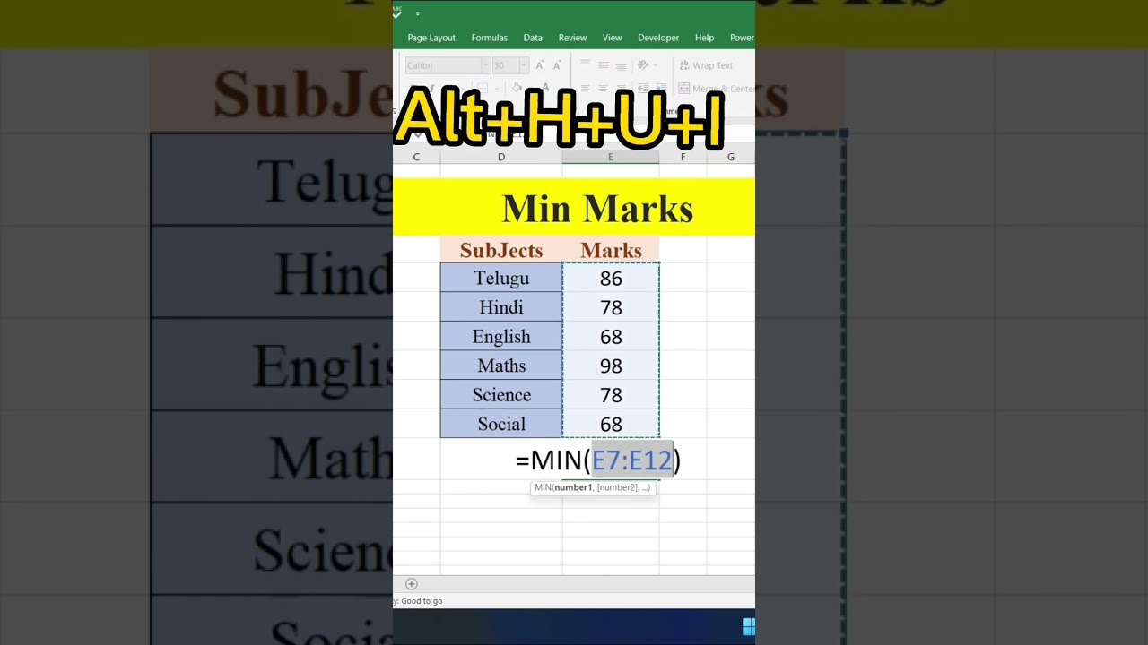One Click To Find Min In Excel viralshorts trendingshorts excel One Click To Find Min In Excel viralshorts trendingshorts excel