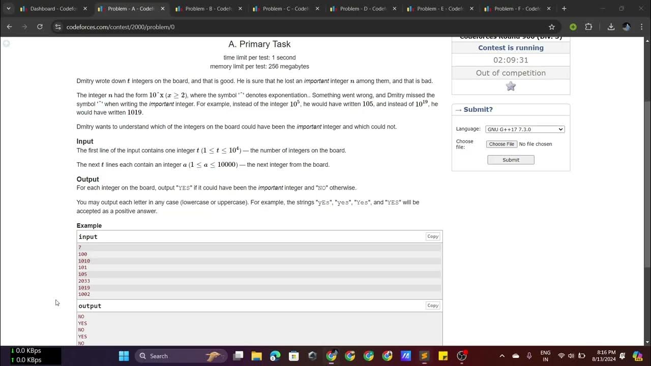 Codeforces Round 966 (Div-3) Screencast/solutions || Problems A,B,C,D,E - YouTube
