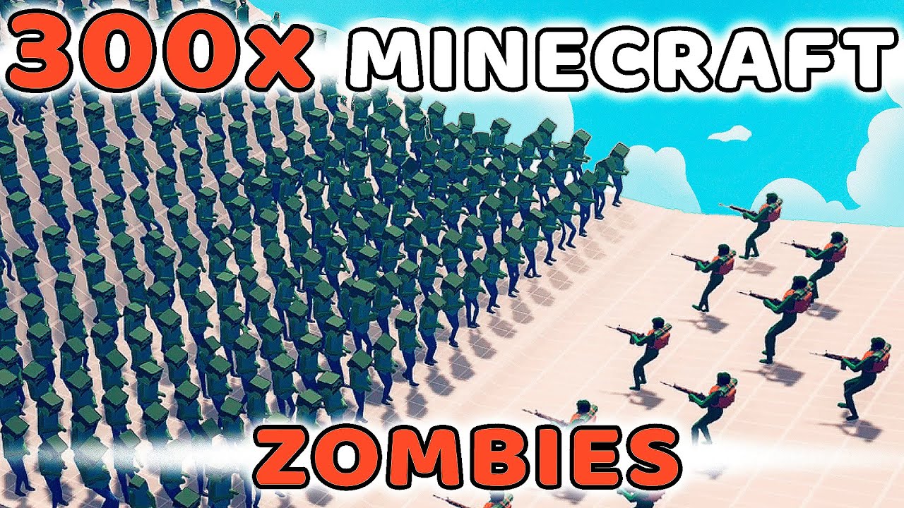 ⚔️⚠️ 300x MINECRAFT ZOMBIES vs SOLDIERS! - Totally Accurate Battle ...