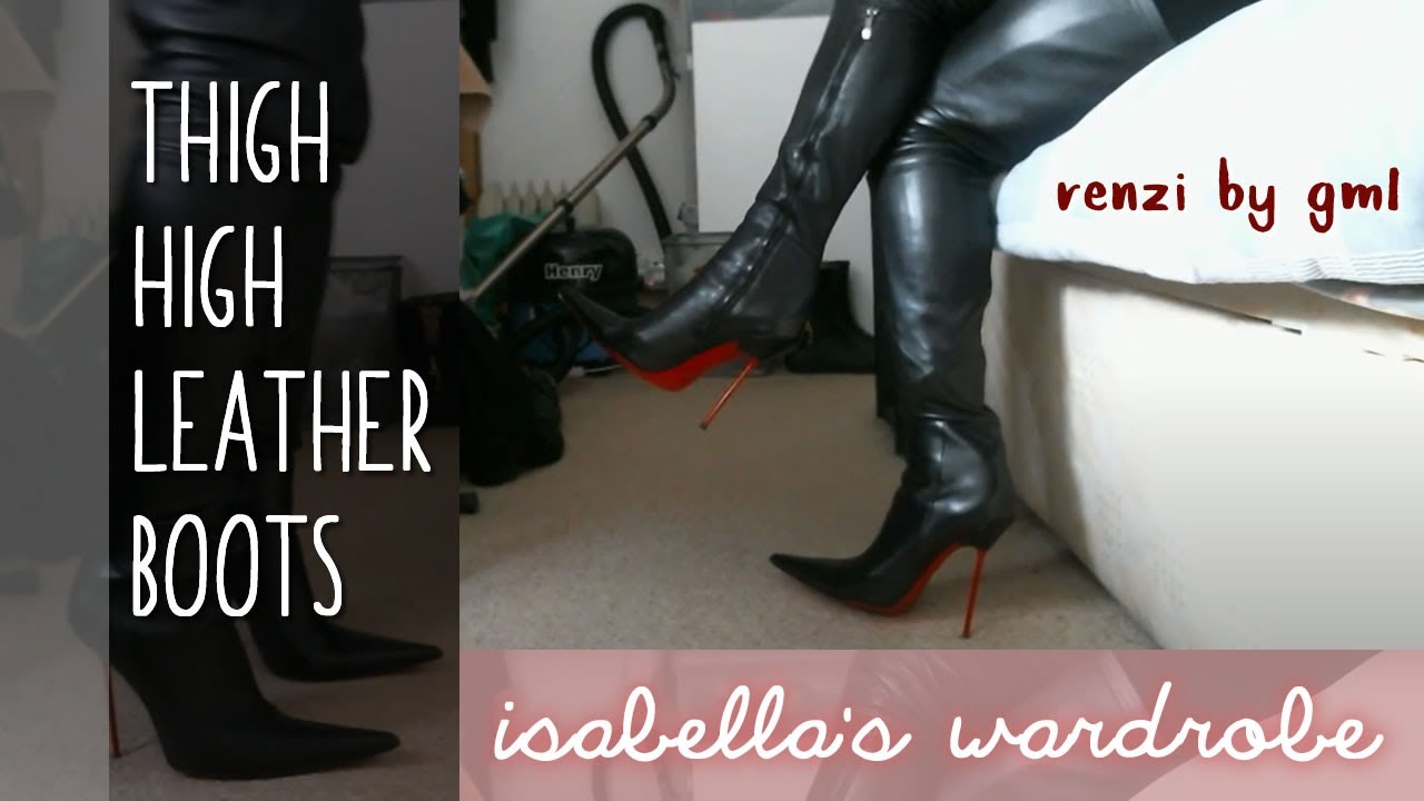 Renzi by GML leather thigh high boots without the skirt - YouTube