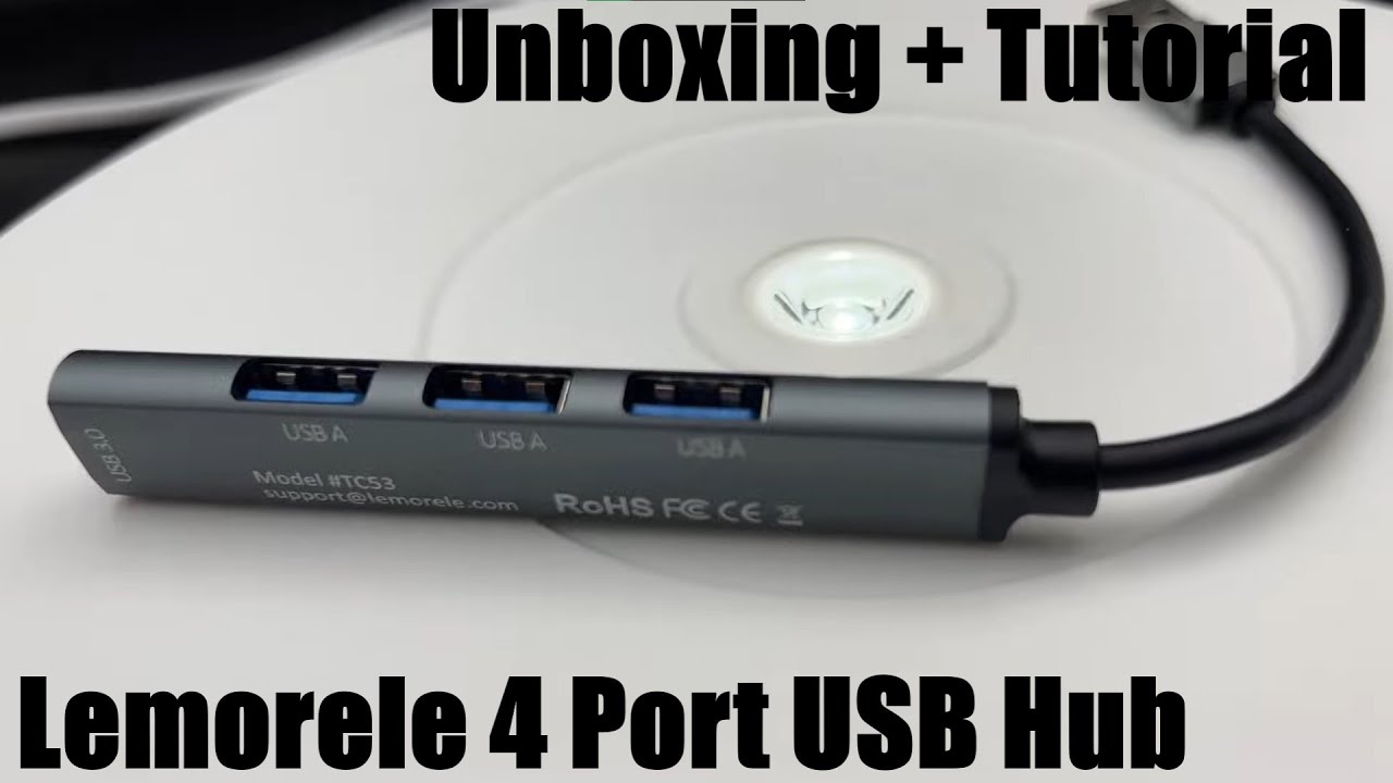 USB Hub, Lemorele 4 Port USB 3.0*1 Hub, 2.0*3 Hub Splitter for Laptop ...