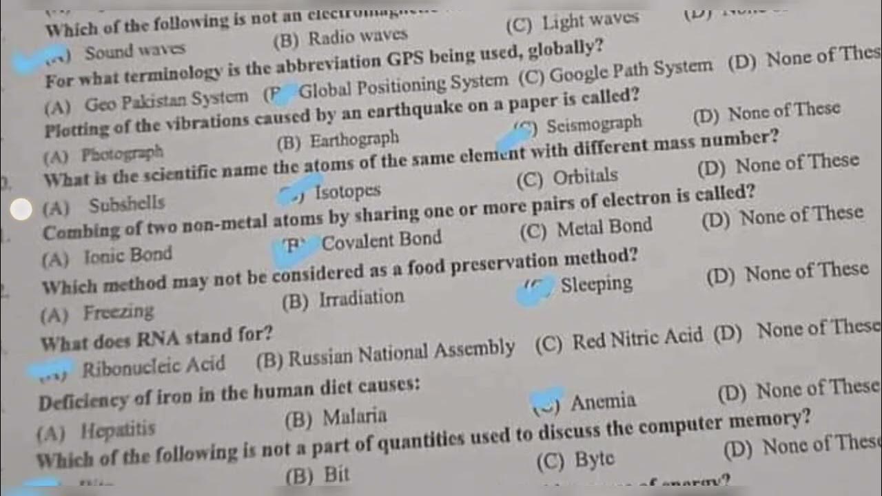 CSS 2022|| General Science and Ability solved MCQs paper - YouTube
